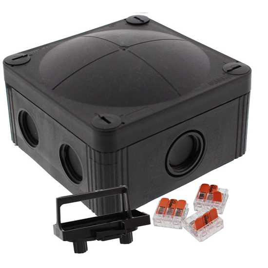 Combi 407 Black Junction Box| Electrical Wholesaler