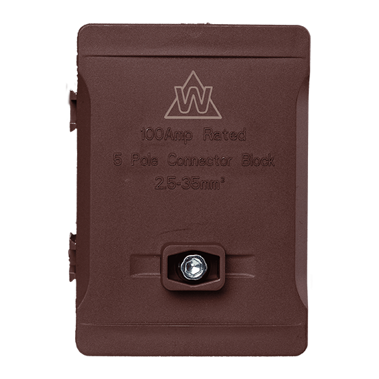 5 Way 100A Single Pole Terminal Block - Brown| Electrical Wholesaler